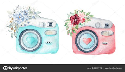 Cute Camera Drawing With Flowers