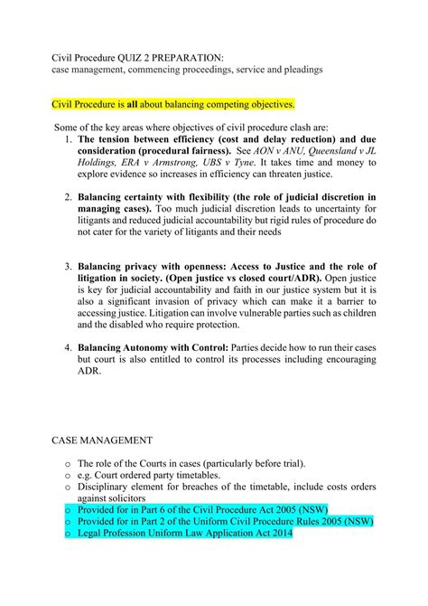 Quiz Prep Laws3200 Civil And Criminal Procedure Mq Thinkswap