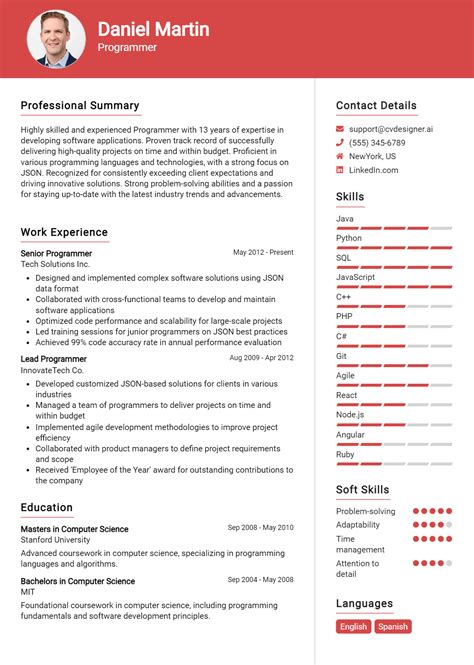 15 Senior Programmer Resume Examples And Templates For 2025 Cvdesignerai