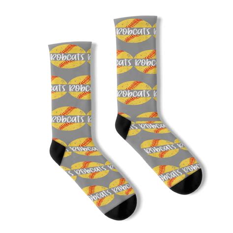 Bobcats Softball Team Mascot School Spirit Game Socks Sold By