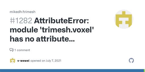 AttributeError Module Trimesh Voxel Has No Attribute Local Voxelize Issue