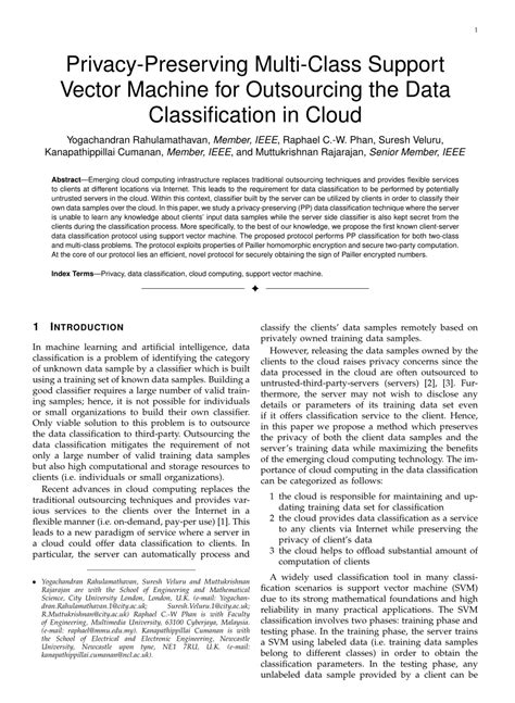 Pdf Privacy Preserving Multi Class Support Vector Machine For
