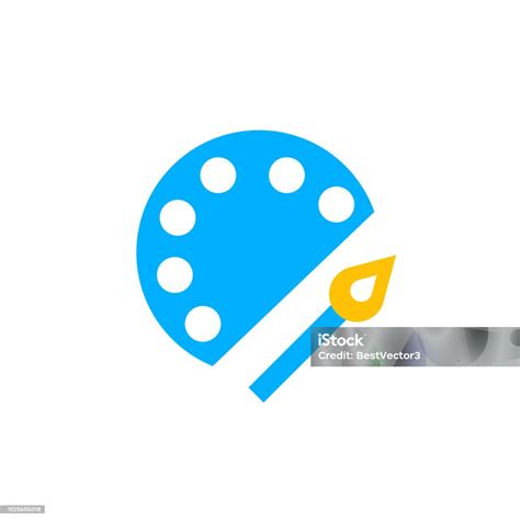 페인트 팔레트 아이콘 벡터 기호와 기호 흰색 배경 페인트 팔레트 로고 개념에 고립 고체에 대한 스톡 벡터 아트 및 기타 이미지 고체 교육 디자인 Istock