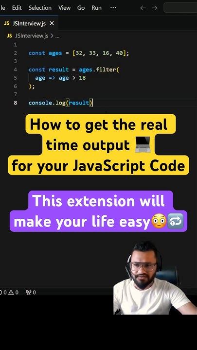 This Vscode Extension Will Give You Real Time Output For Javascript