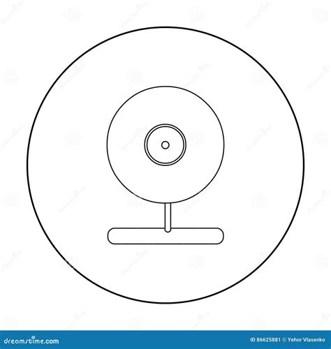 Webcam Icon In Outline Style Isolated On White Background Personal Computer Symbol Stock Vector