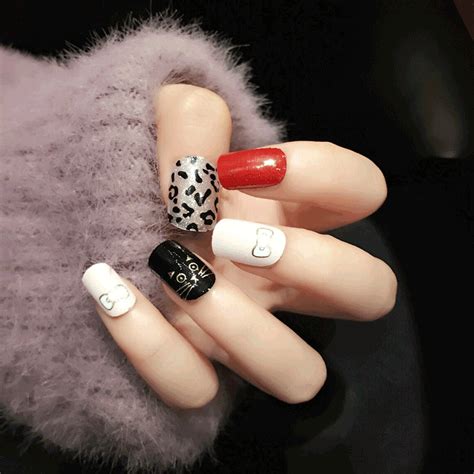 Badu Bg Нови 14 съвета Пълно покритие Опаковки за лак за нокти Стикери Сладки животни Шарки