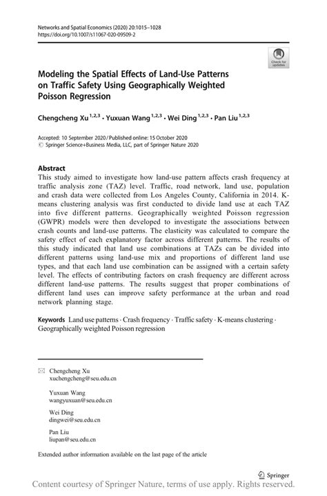 modeling the spatial effects of land use patterns on traffic safety