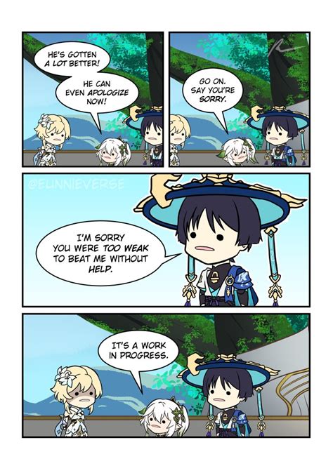 Lumine Nahida Scaramouche And Wanderer Genshin Impact Drawn By