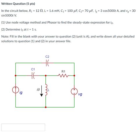 Solved Written Question Pts In The Circuit Below R Chegg
