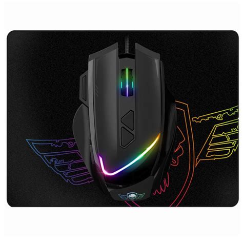 Spirit Of Gamer Pack Souris Tapis Gaming Pro M Noir Rgb