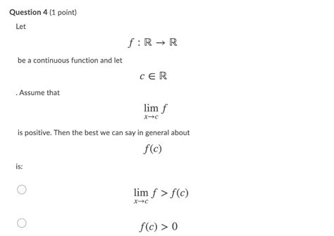 solved question 4 1 point let f r r be a continuous