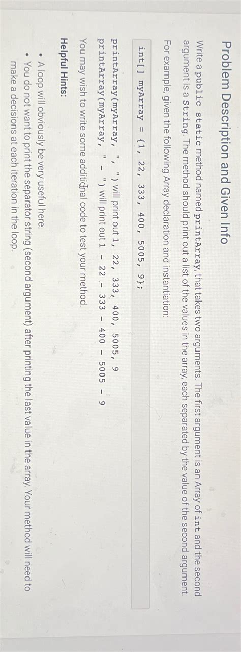 solved problem description and given infowrite a public