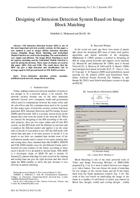 Pdf Designing Of Intrusion Detection System Based On Image Block Matching Abdullah Mohamed