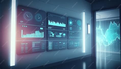 Health Data Flow Concept Holograms Healt Data Concept On A Hospital Premium Ai Generated Image