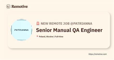 Hiring Senior Manual Qa Engineer Patrianna