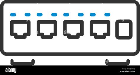 Ethernet Switch Icon Editable Bold Outline With Color Fill Design Vector Illustration Stock