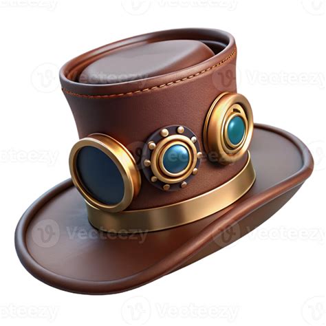 Impressive Contemporary A Steampunk Top Hat With Goggles And Gears