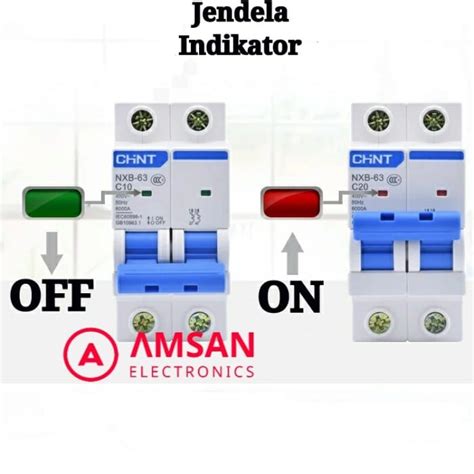 Mcb Ac Chint 2p 2 Pole Nxb 63 Type C 6ka Amsan Electronics