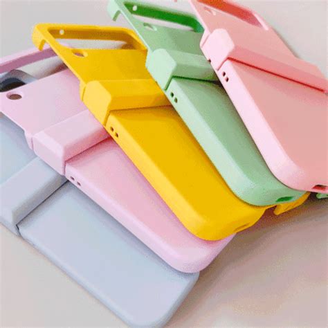 뿌잉몰 갤럭시z플립5 4 힌지보호 파스텔 컬러 하드 케이스