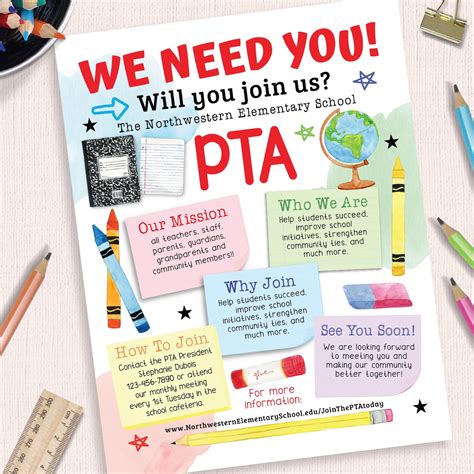 Editable Pto Pta Membership Drive Flyer Pta Membership Form Pta Sign