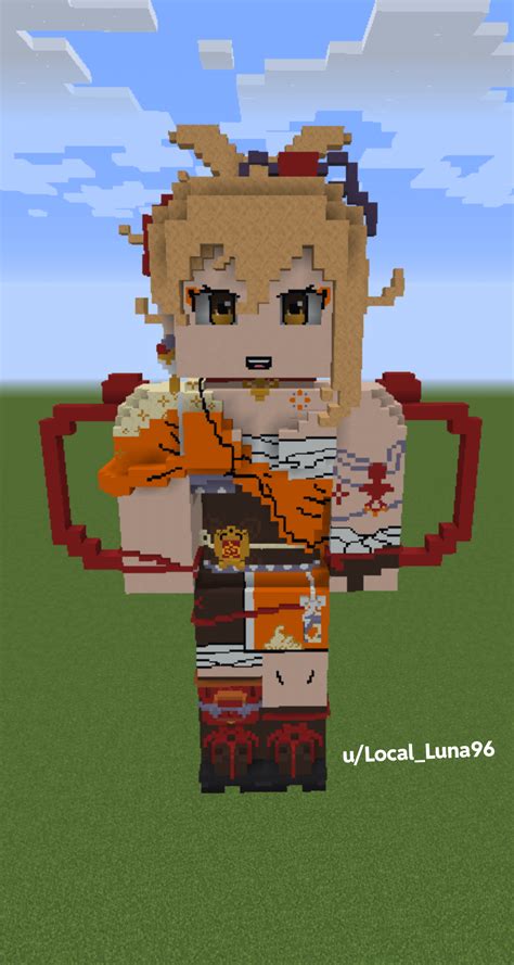 Yoimiya In Minecraft By Me Rgenshinimpact