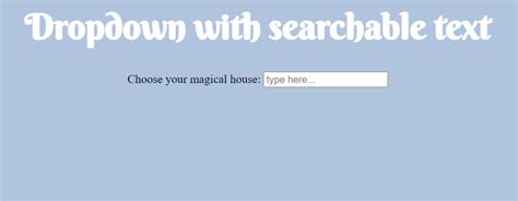 Drop Down With Search Box Using Html And Css
