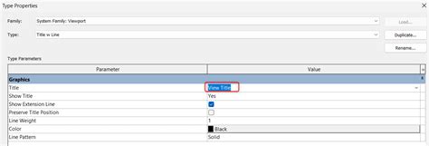how to modify viewport title and scale text properties in revit