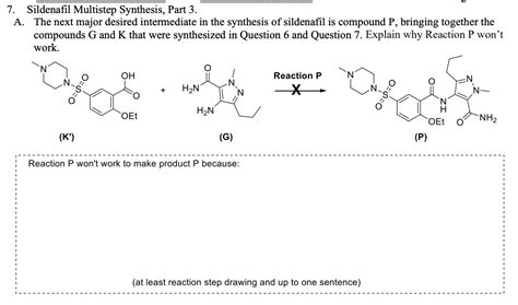 Solved 7 Sildenafil Multistep Synthesis Part 3 A The Next Major Course Hero