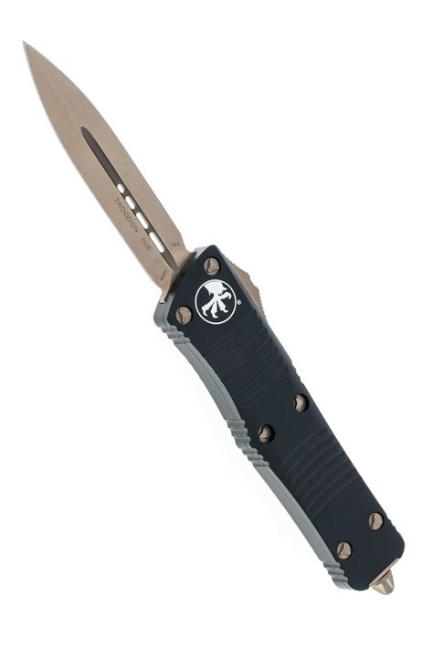 Microtech Troodon 138 1 De Black Handle Bronze Blade Knifegeek