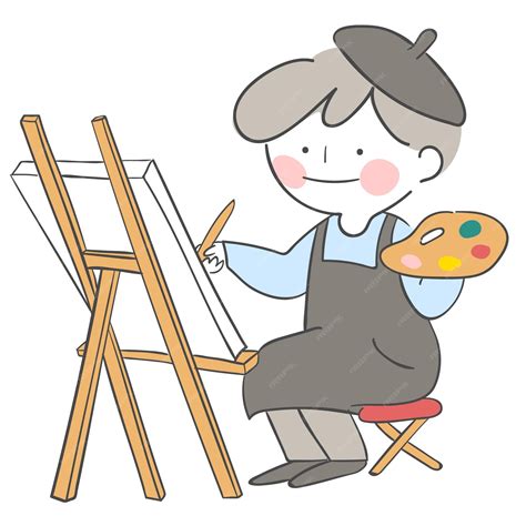 Premium Vector An Illustration Of An Artist Drawing A Picture