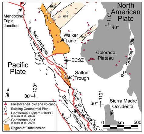 Figure 1 Simplified Tectonic Map Of The Pacific North America Plate