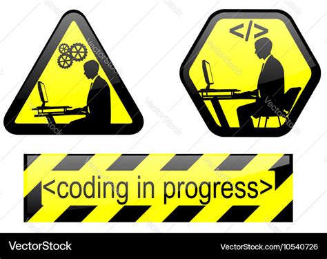 Coding In Progress Royalty Free Vector Image Vectorstock