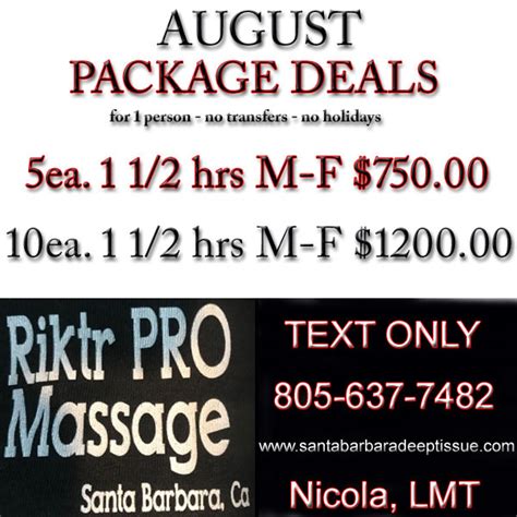 ☮ Home Of ⋆ Santa Barbara Deep Tissue Riktr Pro Massage Nicola Lmt