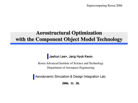 Ppt Aerostructural Optimization With The Component Object Model