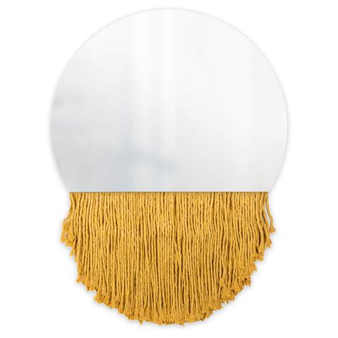 Espelho Decorativo Moon Bangs Mostarda 38cm Madeiramadeira