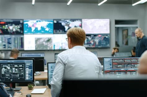 Cybersecurity Operations Center Ai Generated Visualization Modern Data Analysis Workstation ...