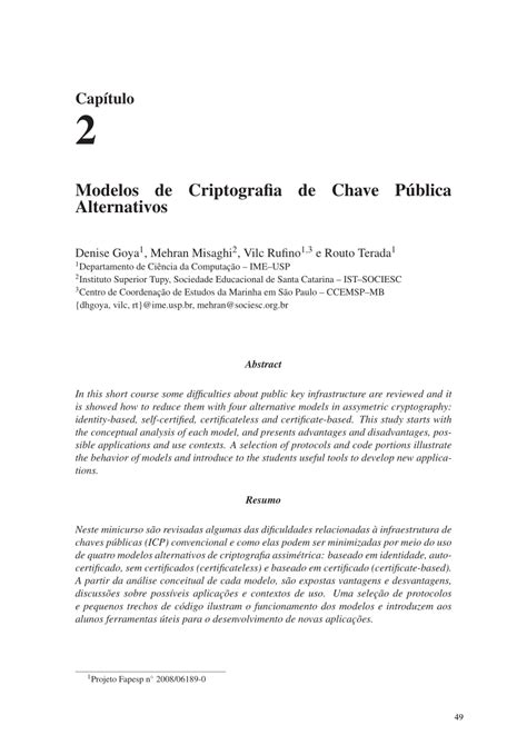 Pdf Modelos De Criptografia De Chave Pública Alternativos
