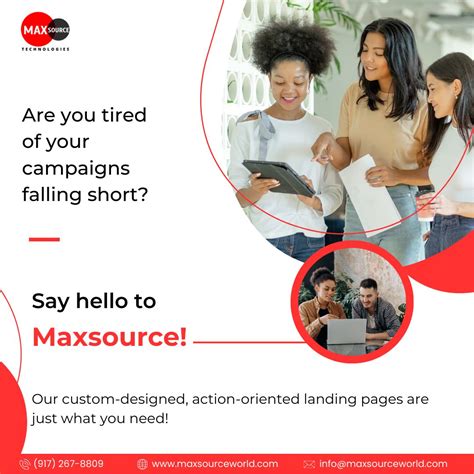 maxsource technologies on linkedin landingpage conversions landing