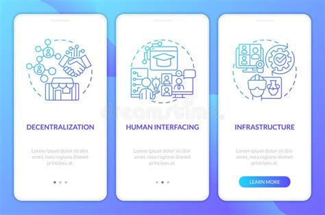 Layers Of Metaverse Blue Gradient Onboarding Mobile App Screen Stock