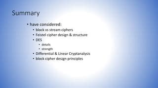Information And Network Security Linear Cryptanalysis Pptx