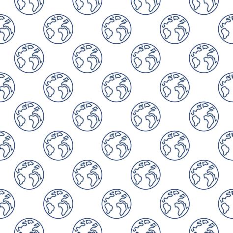 Premium Vector Earth Globe Vector Concept Line Seamless Pattern