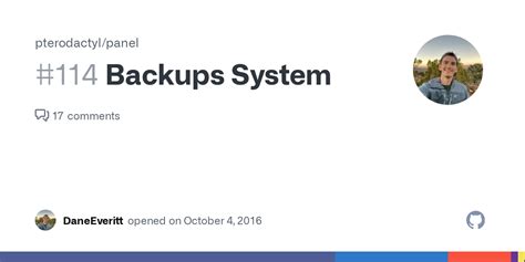 backups system · issue 114 · pterodactyl panel · github