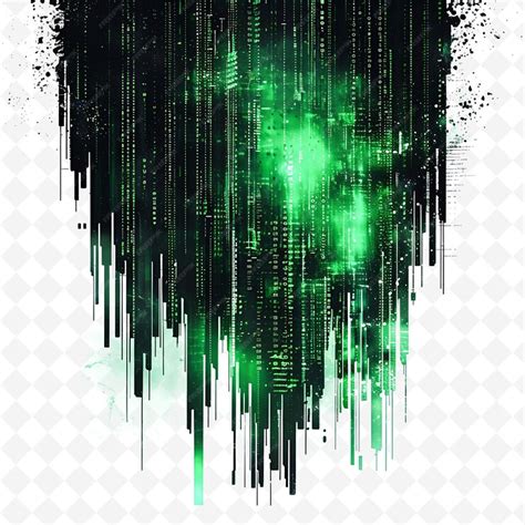 Premium Psd Png Hacker Encryption Glitch With Binary Code Abstract Shapes An Illustration