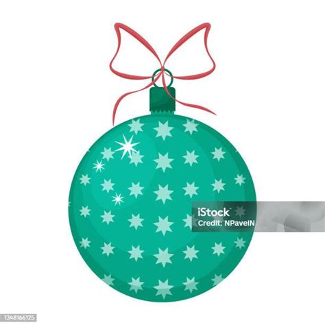 크리스마스 트리 장난감이있는 공 별과 녹색 공의 형태로 크리스마스 트리를 장식하기위한 장난감 크리스마스 액세서리 흰색 배경에 고립 된 벡터 일러스트 레이션 계절에 대한 스톡