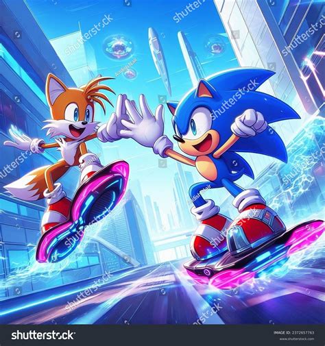 Sonic Hedgehog Tales Hoverboard They Tho Stock Illustration 2372657763 Shutterstock