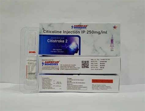 Citistroke 2 Citicoline Injection Ip 250mg Ml 1x2ml At ₹ 18 75 Piece In Mumbai