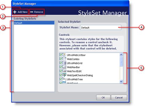 Styleset Manager Dialog Box Infragistics Aspnet™ Help