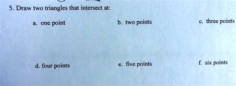 Draw Two Triangles That Intersect At One Point Two Points Three Points Five Points Six Points