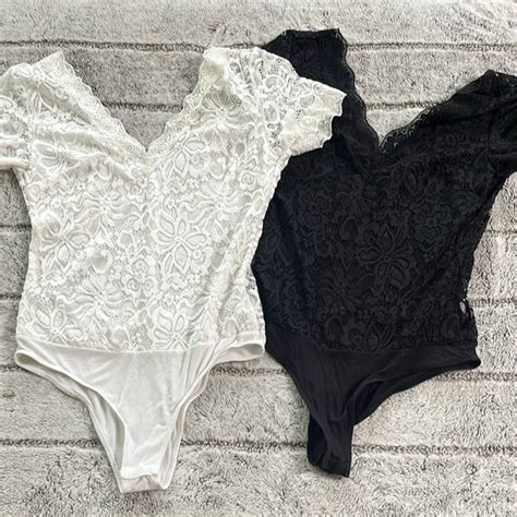 Ambiance Tops Ambiance Short Sleeved Lace Bodysuit Set Poshmark