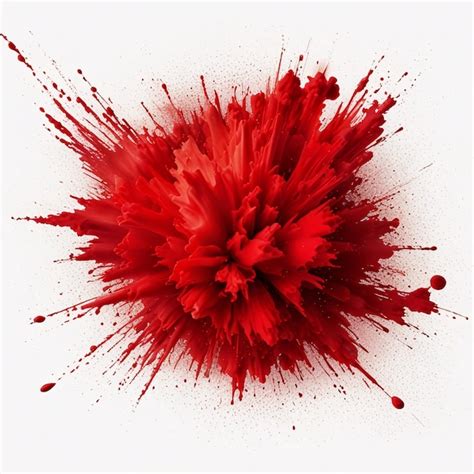 Red Color Explosion Isolated On White Premium Ai Generated Image